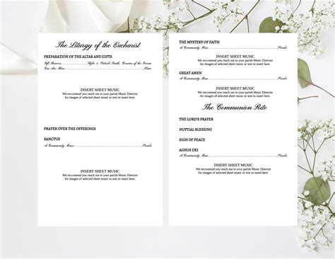 Catholic Wedding Program Full Mass Wedding Program Template Wedding Mass Etsy