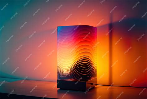 Premium Ai Image Gradient Led Light Effect Lamp For The Sunset