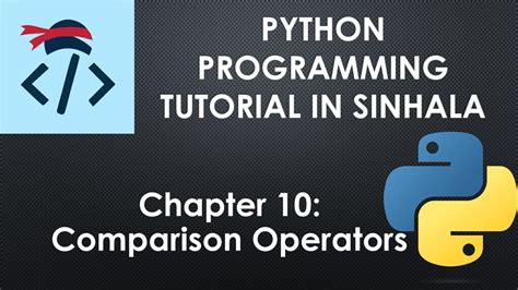 Comparison Operators Python Programming Tutorial In Sinhala Youtube