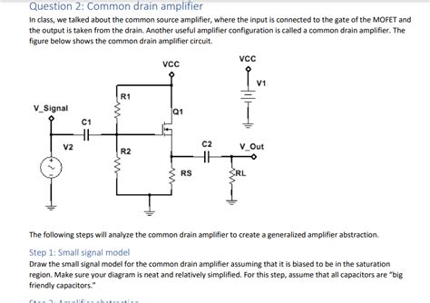 Question 2 Common Drain Amplifier In Class We