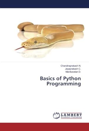 Basics Of Python Programming Manikavelan D Amazon In Books