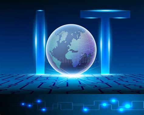 Internet Of Things Iot Concept Light Letter Text Symbol Stock Vector