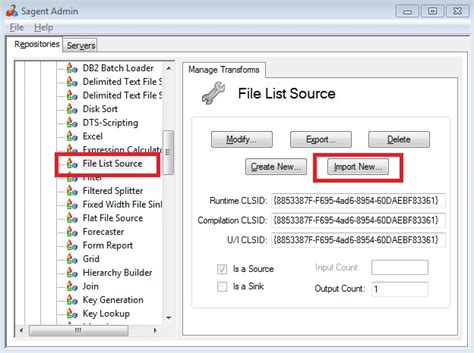 registering file list source transform in sagent