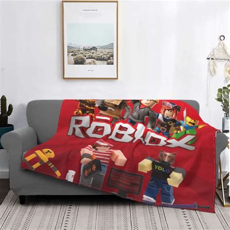 Robloxs Blanket Plush Soft Warm Print Throws For Bed Couch Chair Living