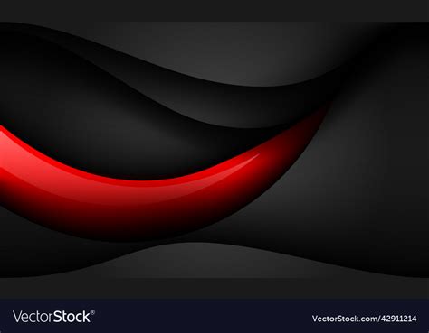 Abstract Red Glossy Black Shadow Curve Overlap Vector Image