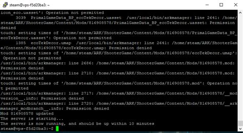 permission denied · issue 1100 · arkmanager ark server tools · github