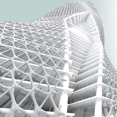 Architecture Project Biophilic Lattice Facade With Green Roofs Enhances Community Engagement