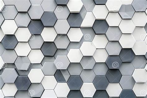 Modern Hexagonal Tile Pattern With White Gray And Black Hexagons Creating A Geometric 3d Effect