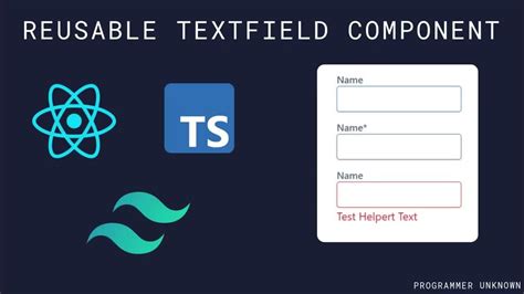 Part 1 Creating A Reusable Textfield Component With React Typescript And Tailwind Youtube