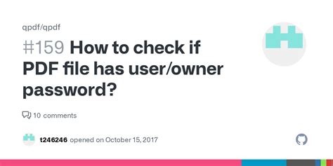 How To Check If PDF File Has User Owner Password Issue Qpdf Qpdf GitHub