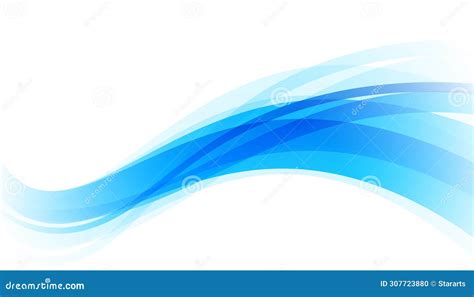 Abstract And Modern Blue Wave Gradient Background For Presentation Stock Vector Illustration