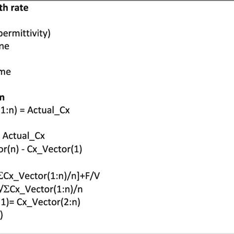 Pseudocode For Specific Growth Rate Estimation Implemented In The Download Scientific Diagram