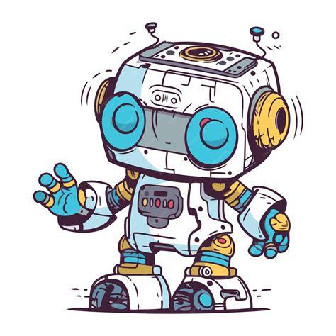 Premium Vector Cartoon Robot Vector Illustration Of A Cute Robot
