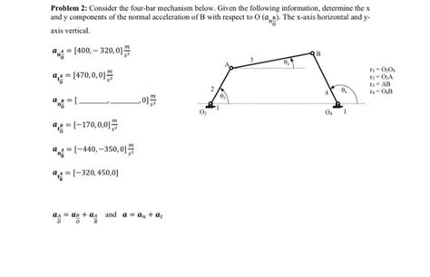 Solved Problem Consider The Four Bar Mechanism Below Chegg Com