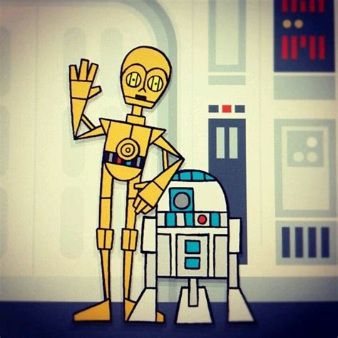 Star Wars Cartoon C3po And R2 D2 Star Wars Illustration Star Wars