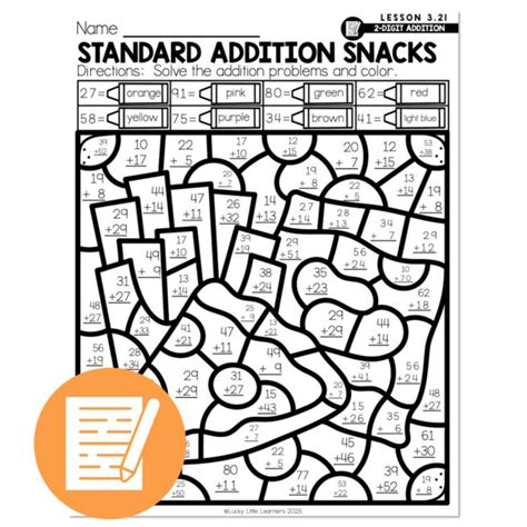 Lucky To Learn Math Lesson 3 21 Standard Algorithm Addition Independent Practice