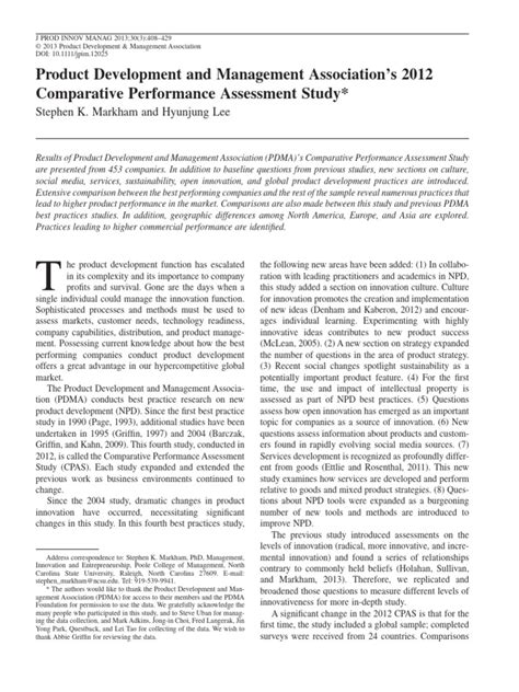Article Markham Lee 2012 Comparative Performance Assessment