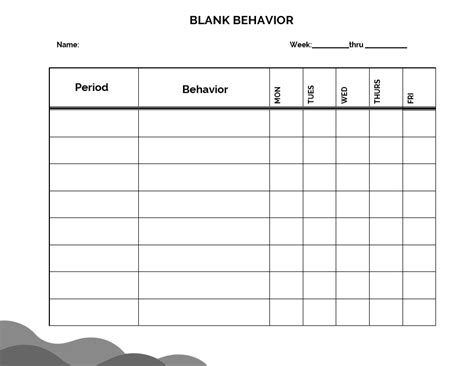 Printable Behavior Chart Room Surf