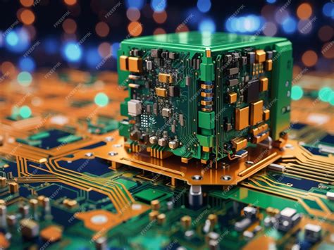 Premium Ai Image Futuristic Printed Circuit Board Server Circuit