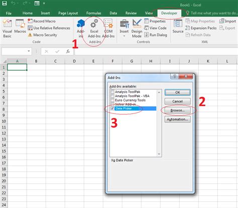 Excel Macro Business Excel Date Picker Add In