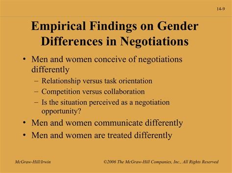 Ch 14 Individual Diffences I Gender And Negotiation Ppt