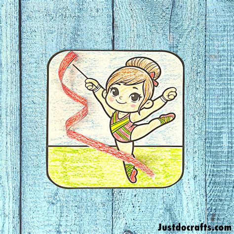 Rhythmic Gymnast Paper Craft Free Pdf Printable Template Just Do Crafts