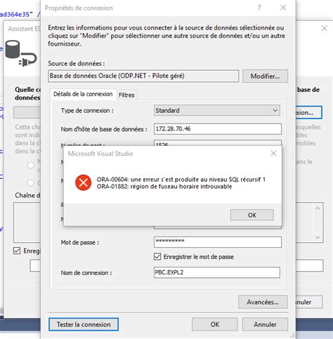 Oracle Database ASP NET MVC Application ORA 01882 Timezone Region