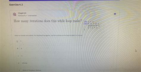 Solved How Many Iterations Does This While Loop Make Int