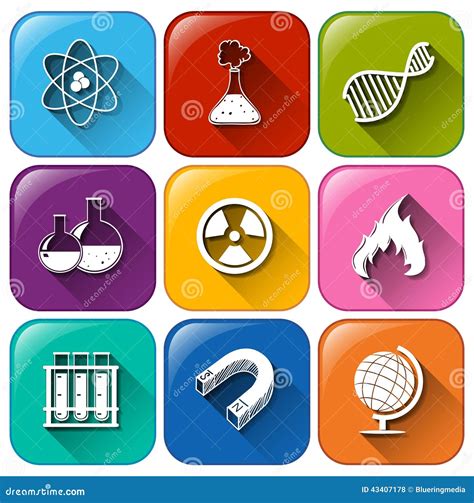 Science Object Icons Stock Vector Illustration Of Design 43407178
