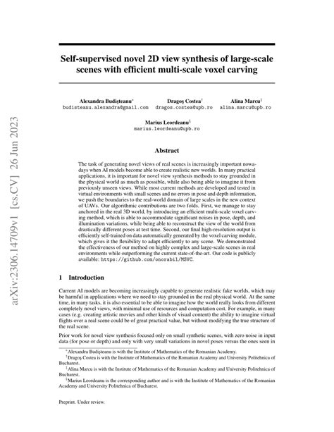 pdf self supervised novel 2d view synthesis of large scale scenes