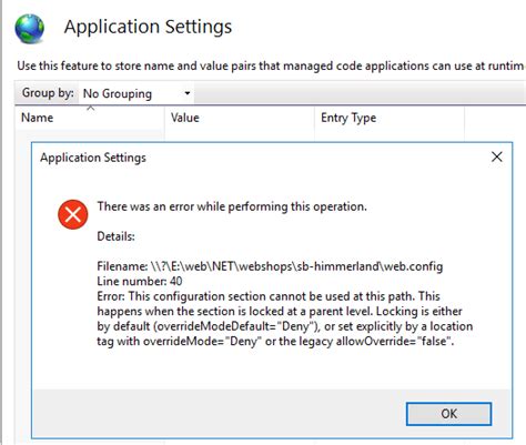 All Umbraco Sites Have The Same Error In Webconfig Settings Section