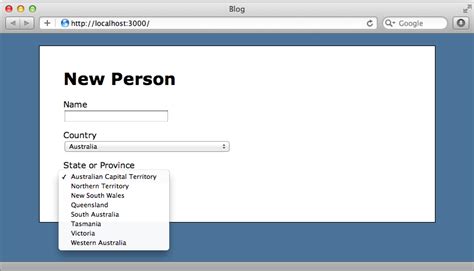 Dynamic Select Menus Revised RailsCasts