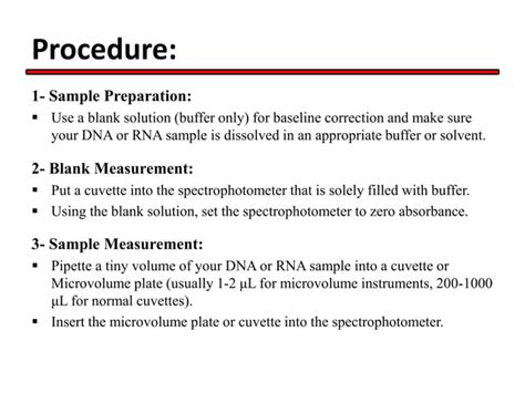 Dna And Rna Quantification By Spectrophotometer Pptx