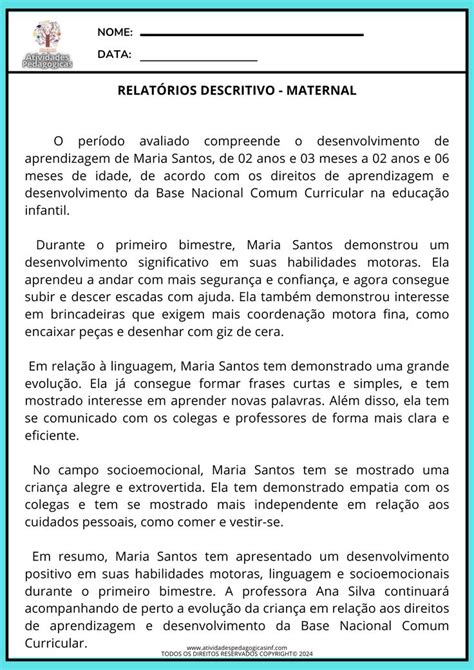 Parecer Descritivo Educação Infantil Modelos Prontos Educação Para O