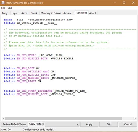 body model configuration app anyscript community