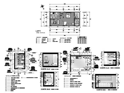 Single Storey Housing Structure Detail Plan Layout 2d View Dwg File