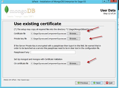 how to secure mongodb connection with your own certificate sage x3