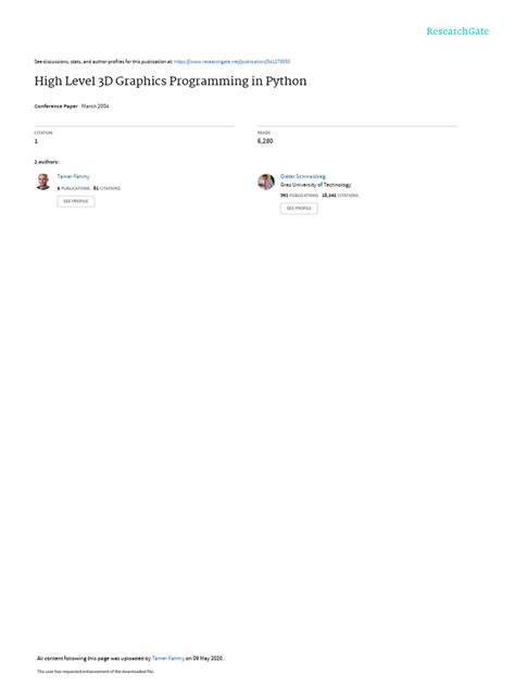 High Level 3 D Graphics Programming In Python Pdf 3 D Computer