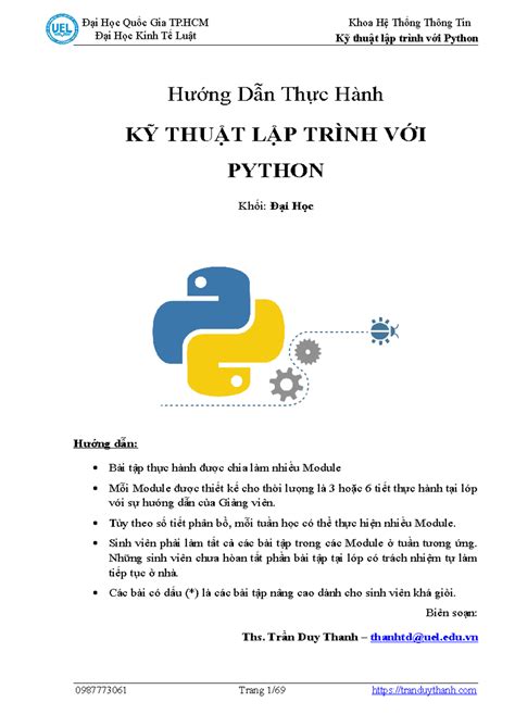 Bài Tập Kỹ Thuật Lập Trình Với Python Đại Học Kinh Tế Luật Kỹ Thuật