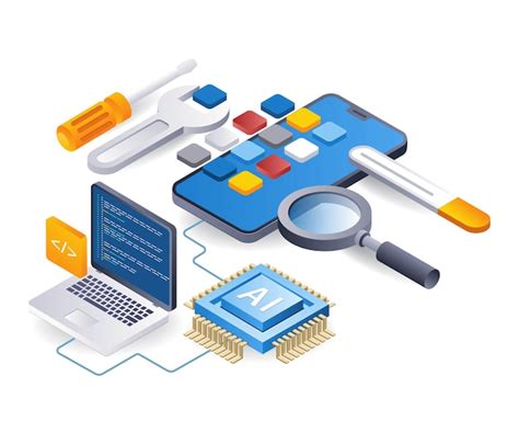 Premium Vector Test Process For Developing A Smartphone Application With Artificial