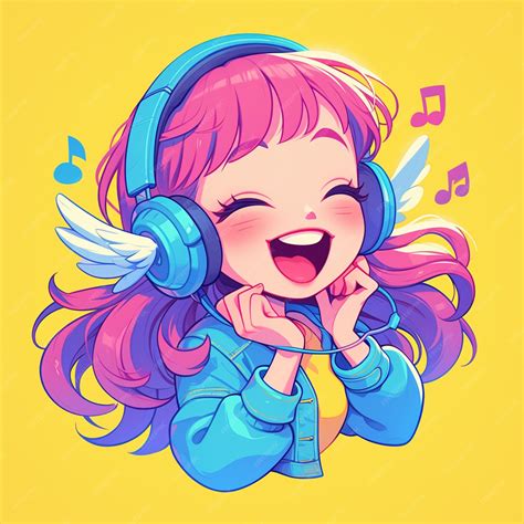Premium Vector A Cute Chick Singer Cartoon Style