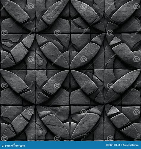 Seamless Monochrome Granite Square Motif Tile Pattern Stock Illustration Illustration Of