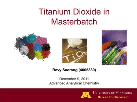 Titanium Dioxide In Masterbatch Analysis And Optimization