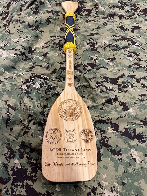 Custom Engraved Paddle Military Retirement T Veteran Owned Etsy