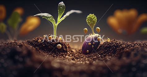 صوره مقربه لنبته صغيره في التربه مراحل نمو البذره في التربه الخصبه