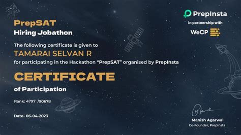 Tamarai Selvan Ravi On Linkedin Prepsat Prepinsta Manish