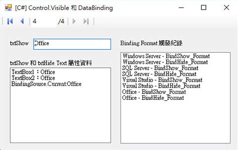 楓花雪岳 C Control Visible 和 DataBinding