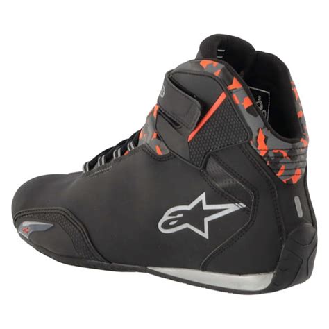 Alpinestars Sektor Waterproof Shoes Black Dark Grey Red Fluo