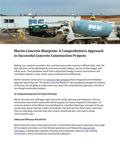 Ppt Martin Concrete Blueprint A Comprehensive Approach To Successful Concrete Construction