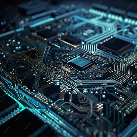 Advanced Technology Concept Visualization Circuit Board Cpu Processor Microchip Premium Ai